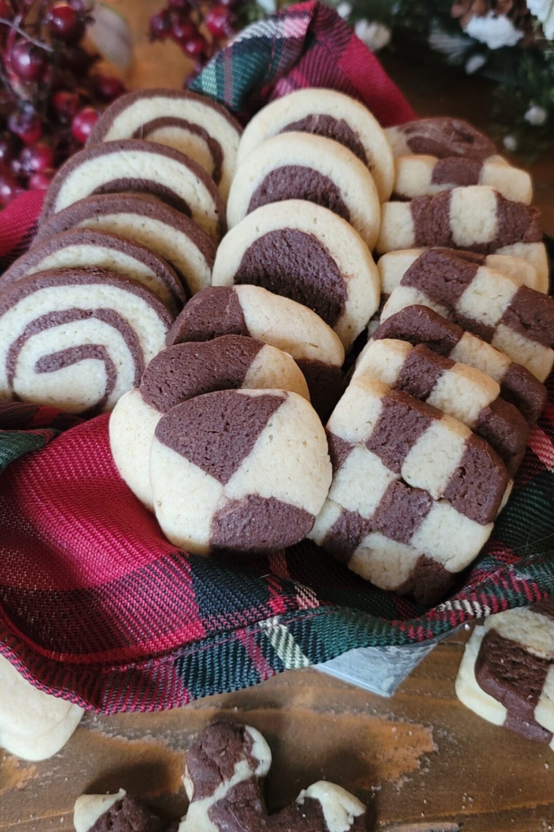 Chocolate and Vanilla Pinwheel Cookies - Plated for Two
