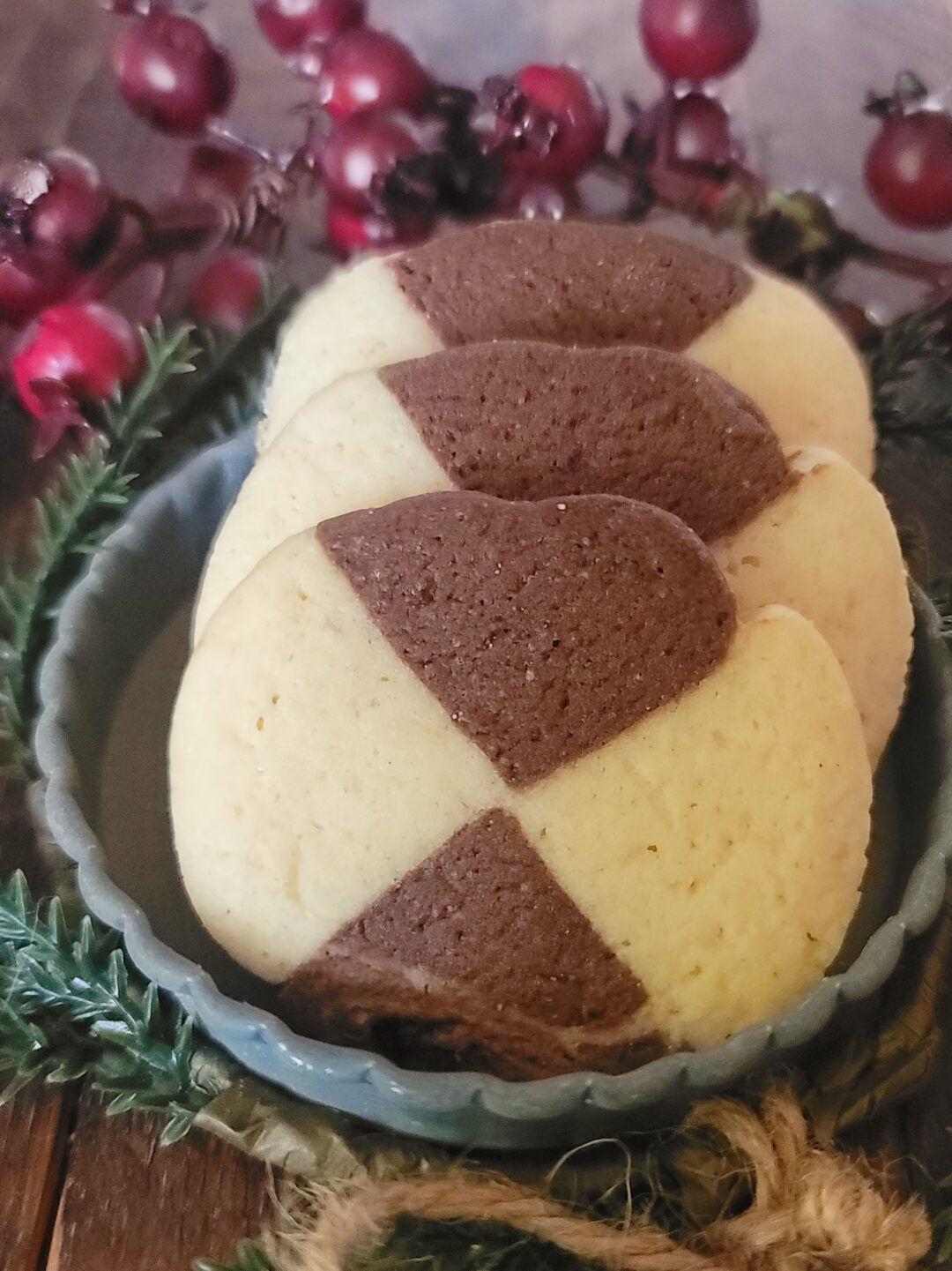 Chocolate and Vanilla Pinwheel Cookies - Plated for Two